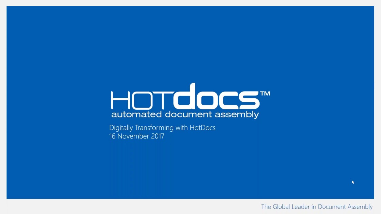 Digitally Transforming with HotDocs - YouTube