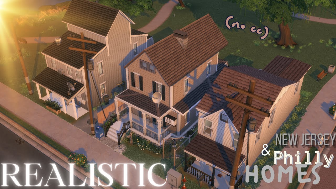 no cc REALISTIC Philly & New Jersey homes | the sims 4 speed build ...