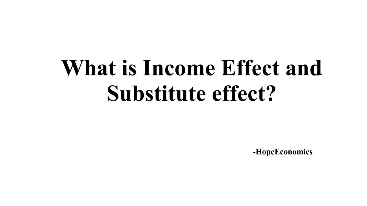 Income Effect and Substitute Effect | Micro Economics - YouTube