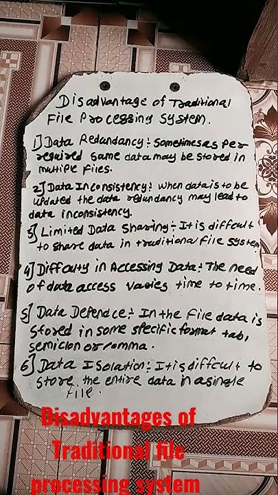 DIPLOMA DBMS Disadvantages Of Traditional File Processing System - YouTube