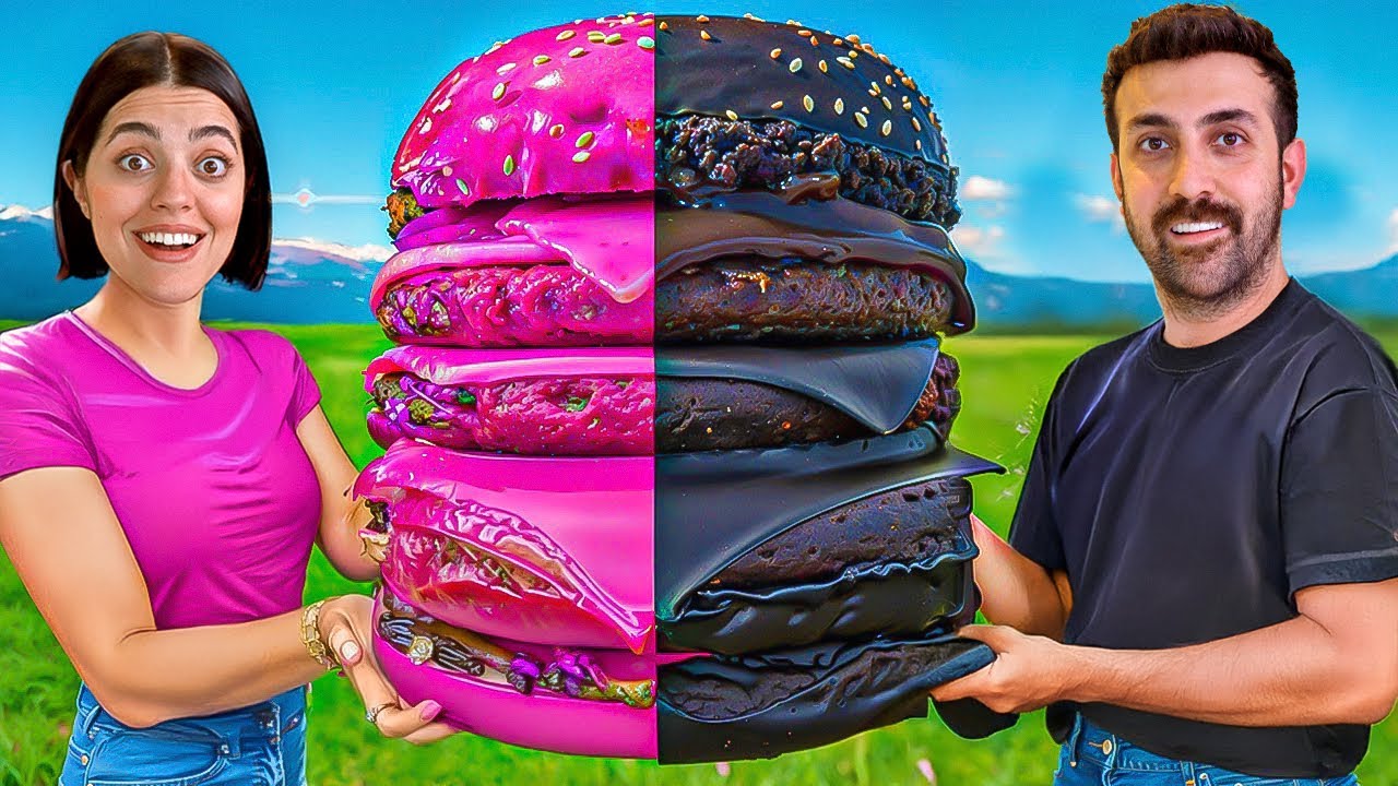 چالش ۲۴ ساعت زندگی فقط با یک رنگ با فروشگاه شانسی 😢 One Colour ...