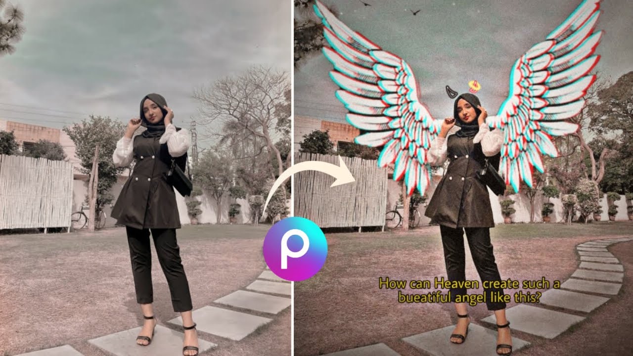 Asthetic wings photo editing//Girl devil wings photo editing by demon x tech - YouTube