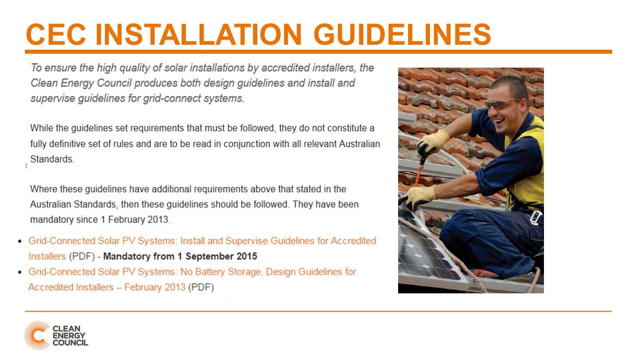 Incoming solar installer series – webinar 2: CEC guidelines and demerit ...