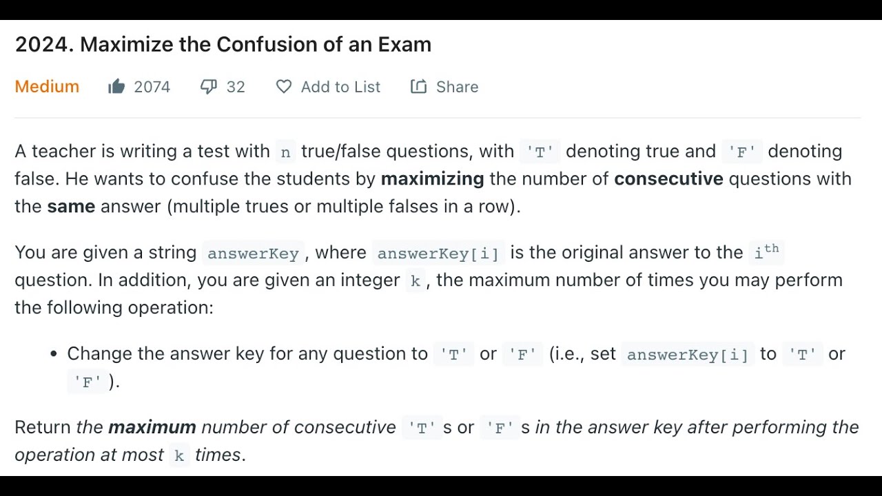 2024. Maximize the Confusion of an Exam (2023-07-07) - YouTube