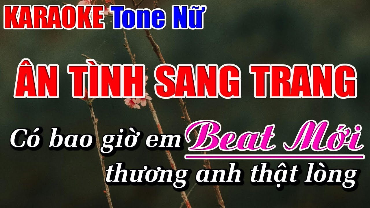 Ân Tình Sang Trang Karaoke Tone Nữ Karaoke Nhựt Anh - Beat Mới - YouTube