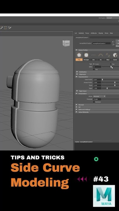 How to Side Curve Model in Maya with Sweep Mesh! Pro Trick Revealed! #shorts #howto - YouTube