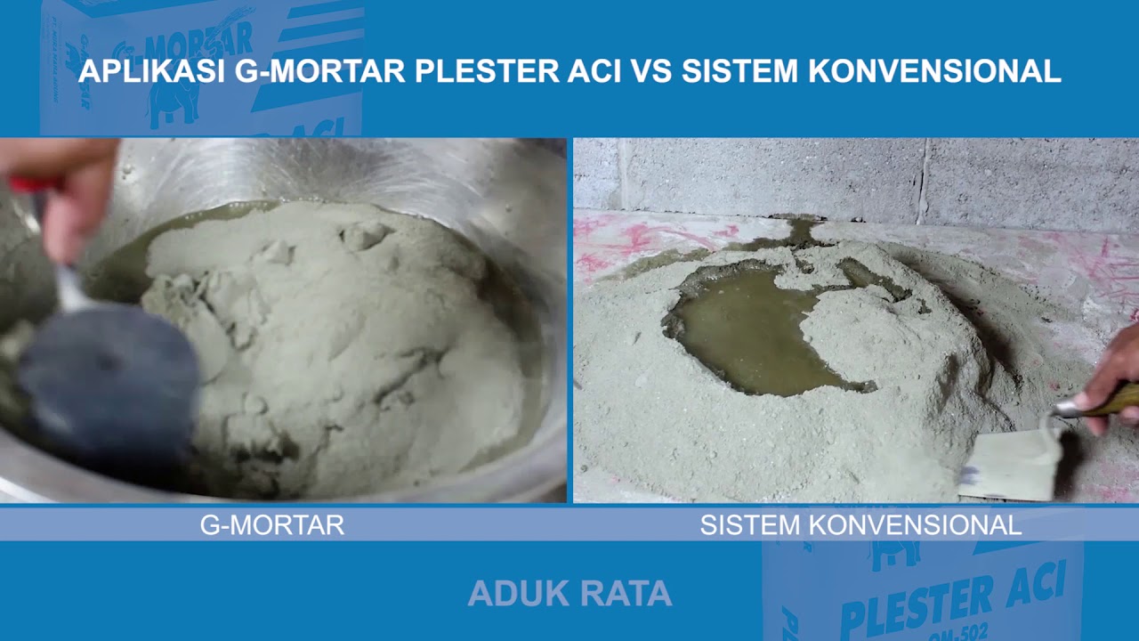 G-MORTAR APLIKASI PLESTER ACI QM-502 - YouTube