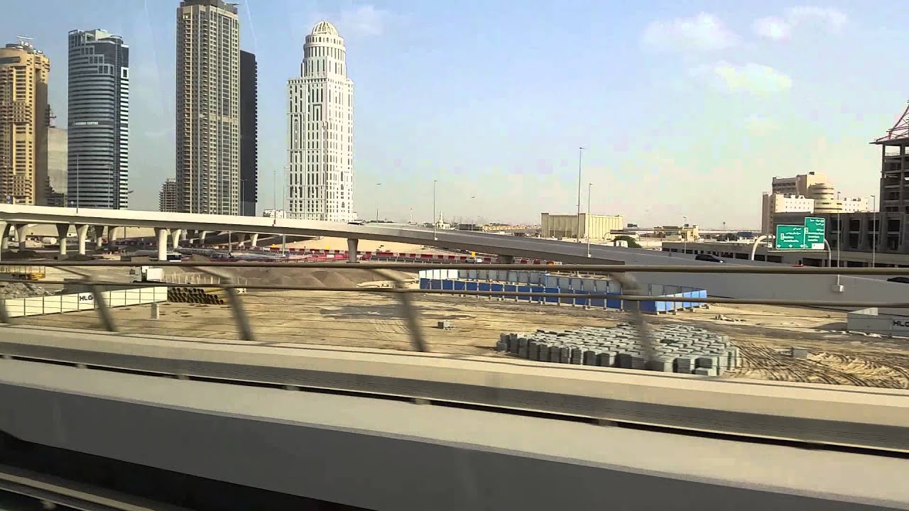 Dubai Metro from JLT window view - YouTube