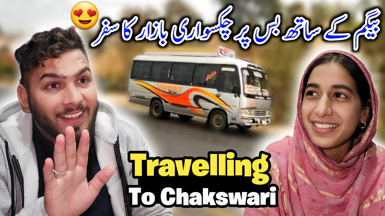 Bus trip to Chakswari Bazaar with Wife 😍 | Local transport Dadyal to ...