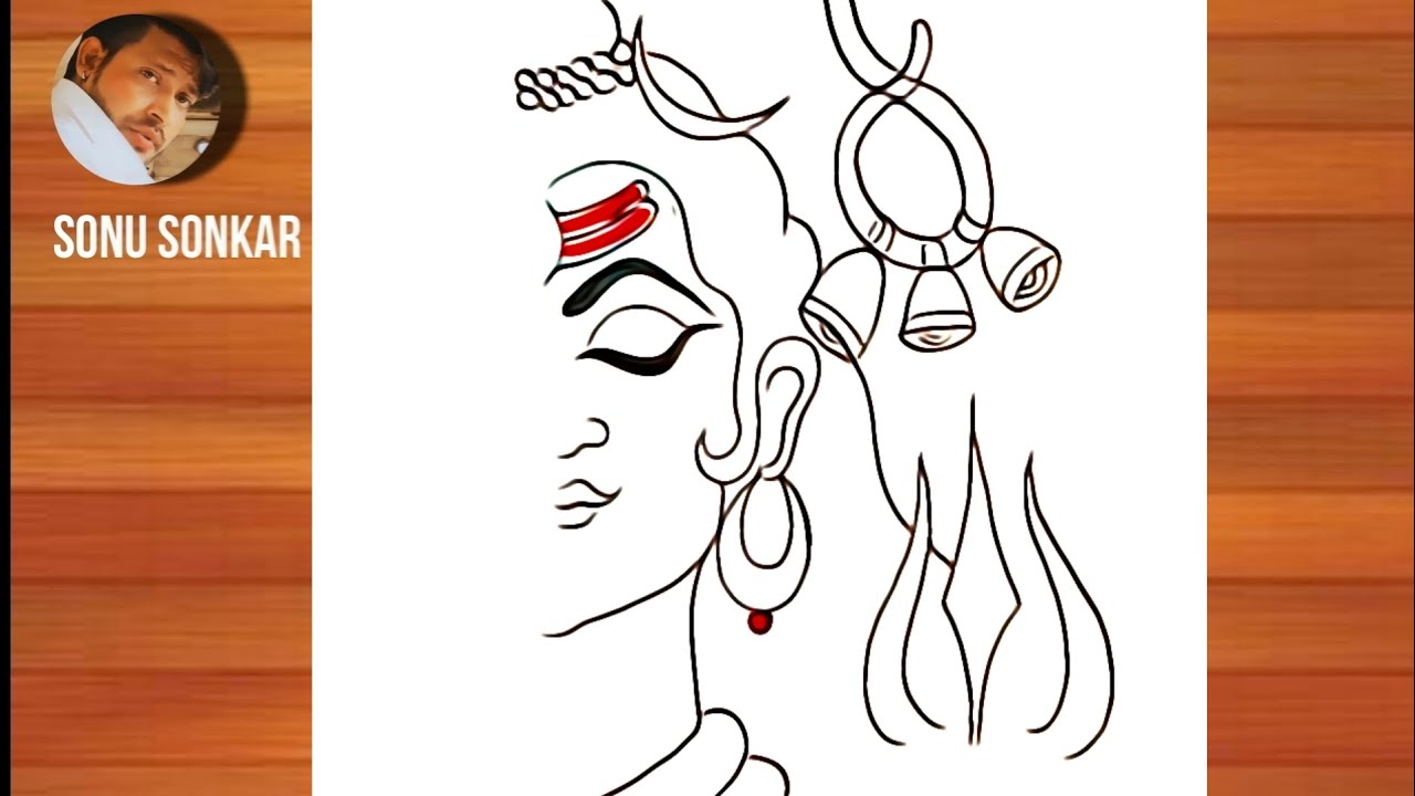 Bholenath Drawing Easy half face l Shiva pencil sketch drawing for ...