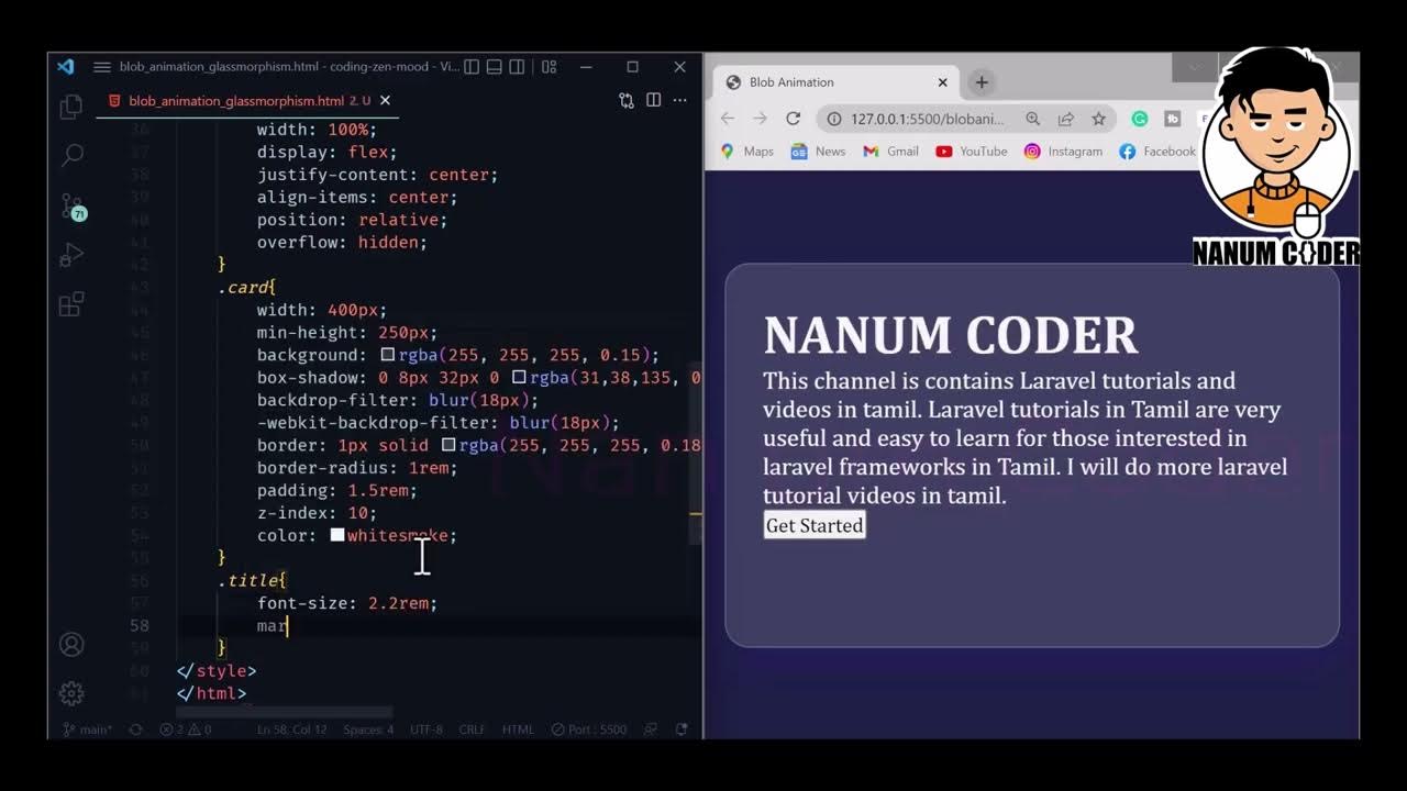 Blob Animation And Glass Morphism in Tamil. #nanumcoder - YouTube