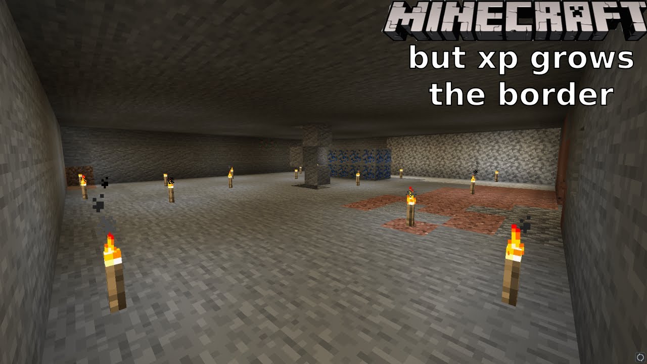 starting to build the mob room (Minecraft but XP grows the border ...