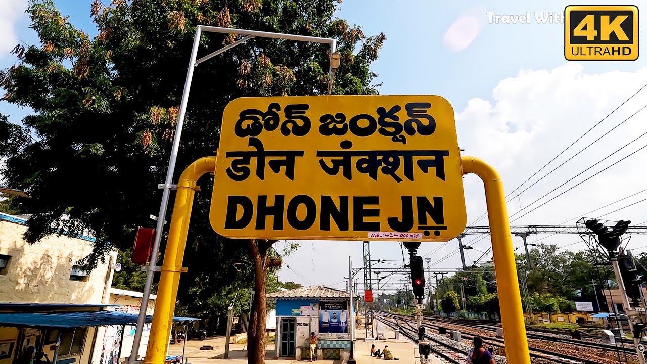 DHNE, Dhone Railway Station From Train, Video in 4K Ultra HD - YouTube