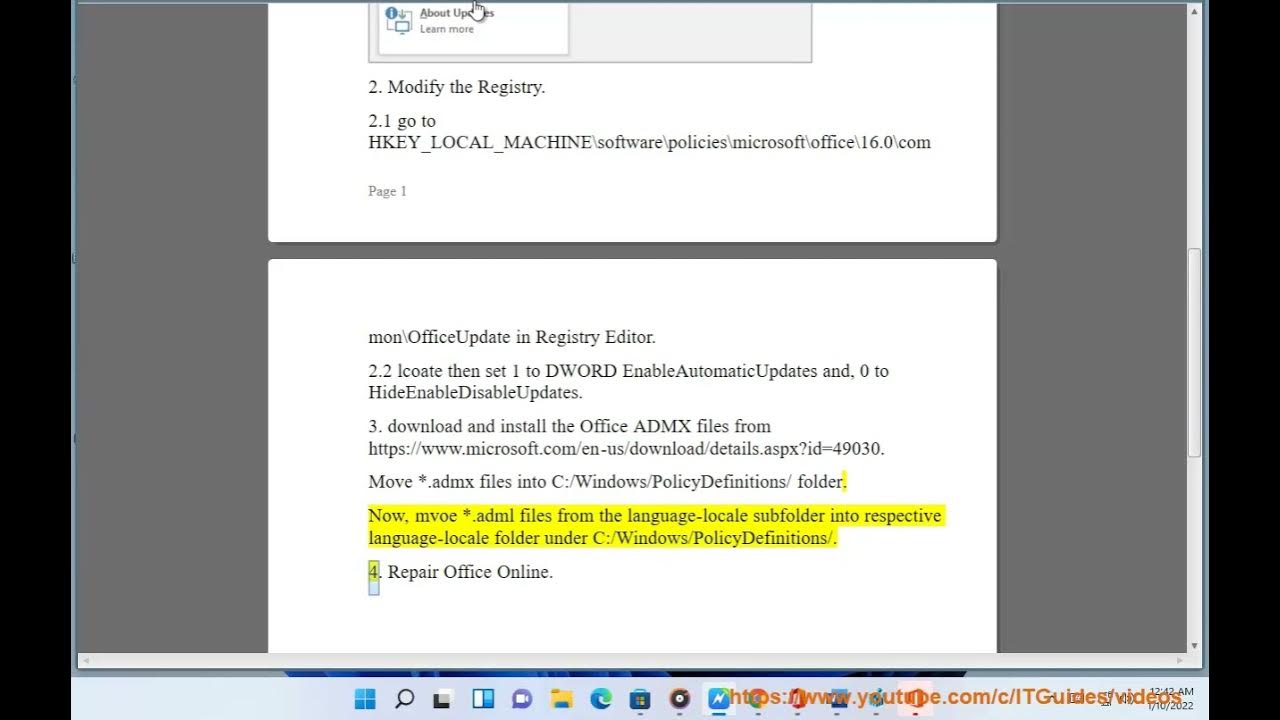 Fix Stuck at Updating Office, Please wait a moment on Windows 11/10 ...