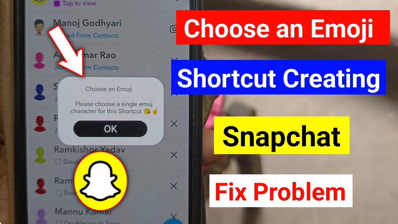 Snapchat Fix Choose an Emoji While Creating Shortcut Problem | Choose ...