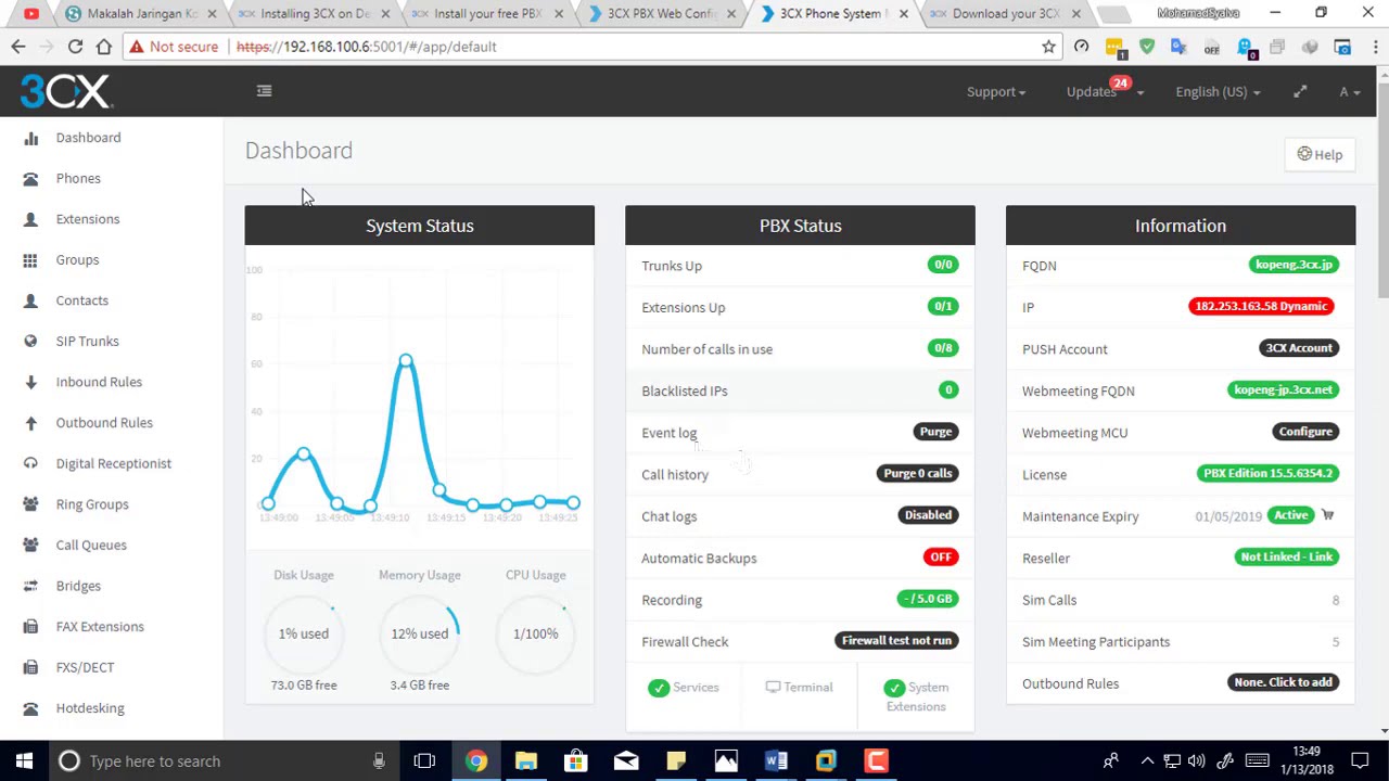 Install 3CX di VMWare - YouTube