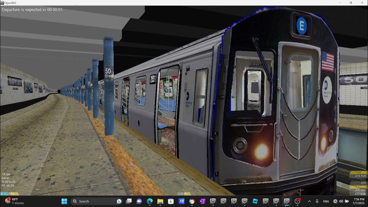 Openbve R179A V7 Alstom E Train Arriving & Departing at 50th Street - YouTube