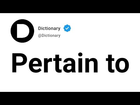 Pertain to Meaning In English - YouTube