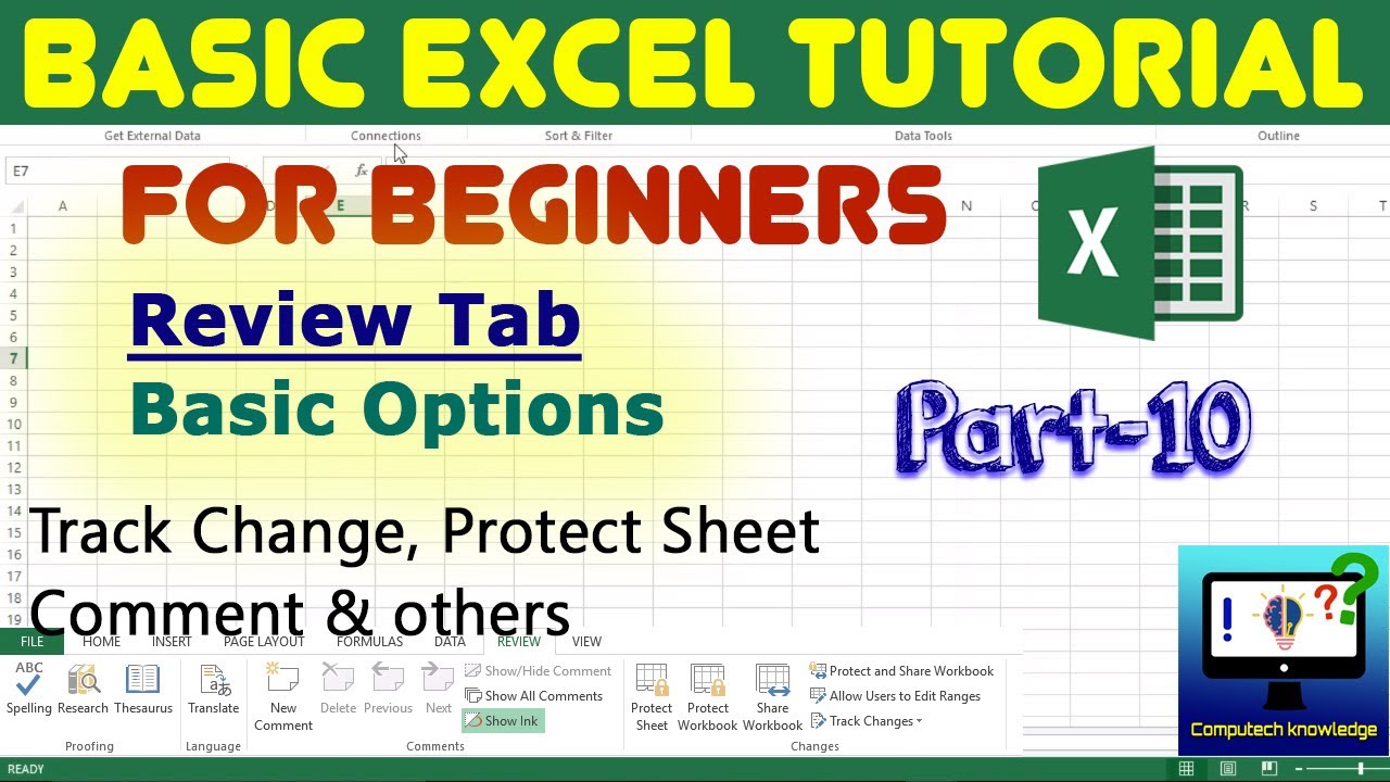 Excel Basic Tutorial for beginners in Bengali. Part 10 || Review Tab basic options - YouTube