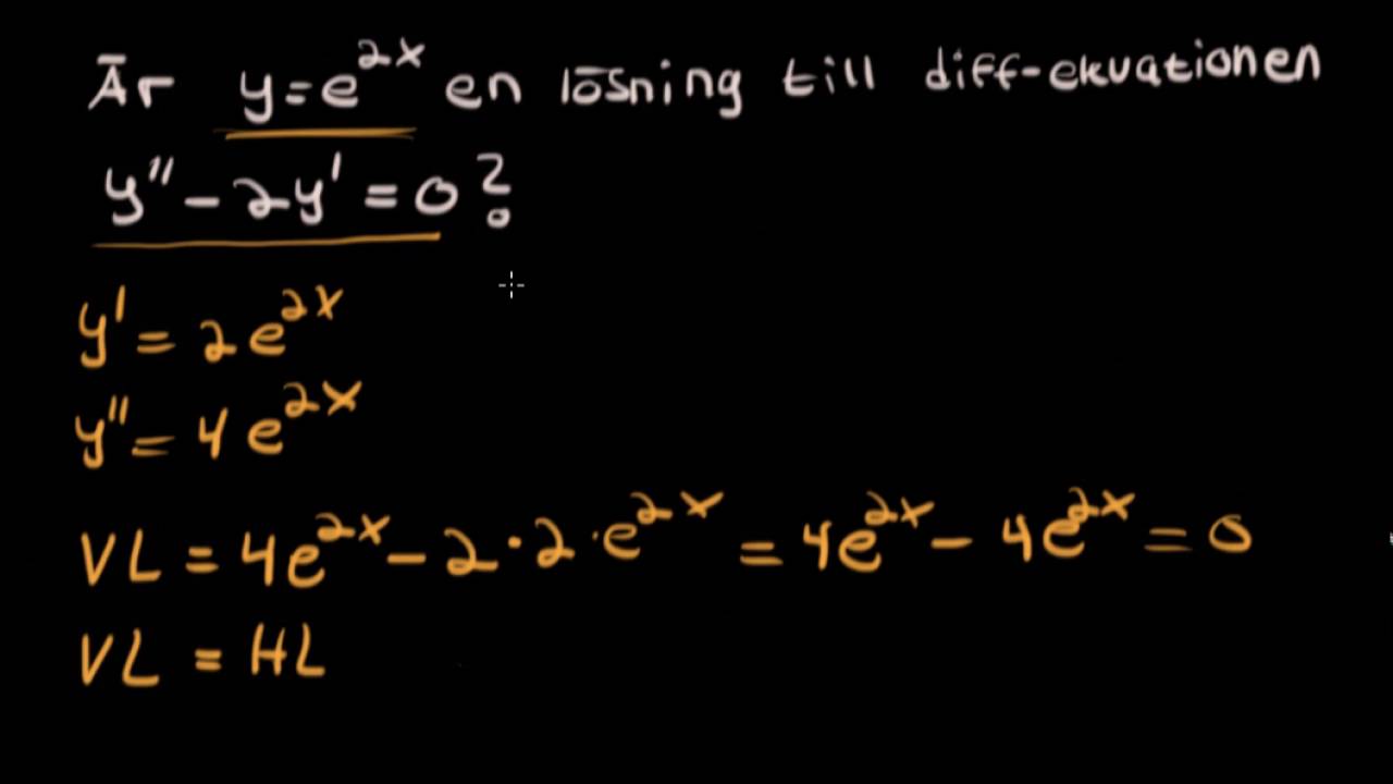 Introduktion till differentialekvationer- Matte 4 - YouTube