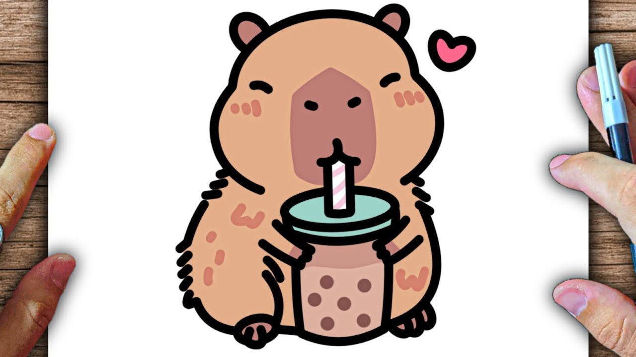CÓMO DIBUJAR UN LINDO CAPIBARA - YouTube