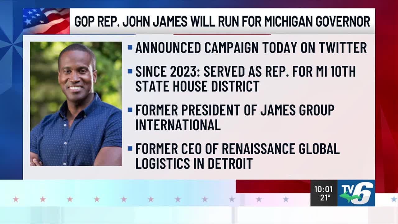 Rep. John James announces candidacy for Michigan governor - YouTube