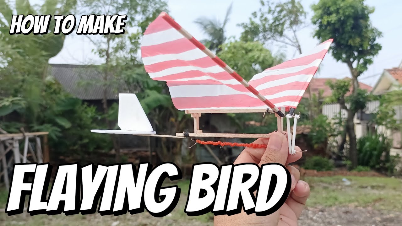 HOW TO MAKE A RUBBER POWERED FLYING BIRD #ornithoper #rubberpower - YouTube
