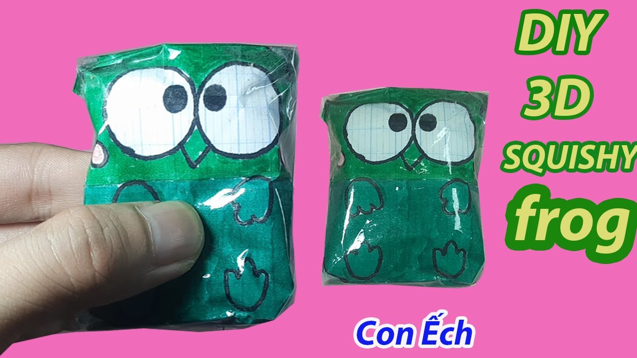 Cách làm SQUISHY 3D Con Ếch bằng giấy | Làm Squishy từ giấy ô li | DIY ...
