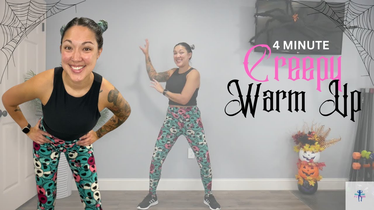 CREEPY Quick Halloween Warm Up Exercises - 4 Minutes - YouTube
