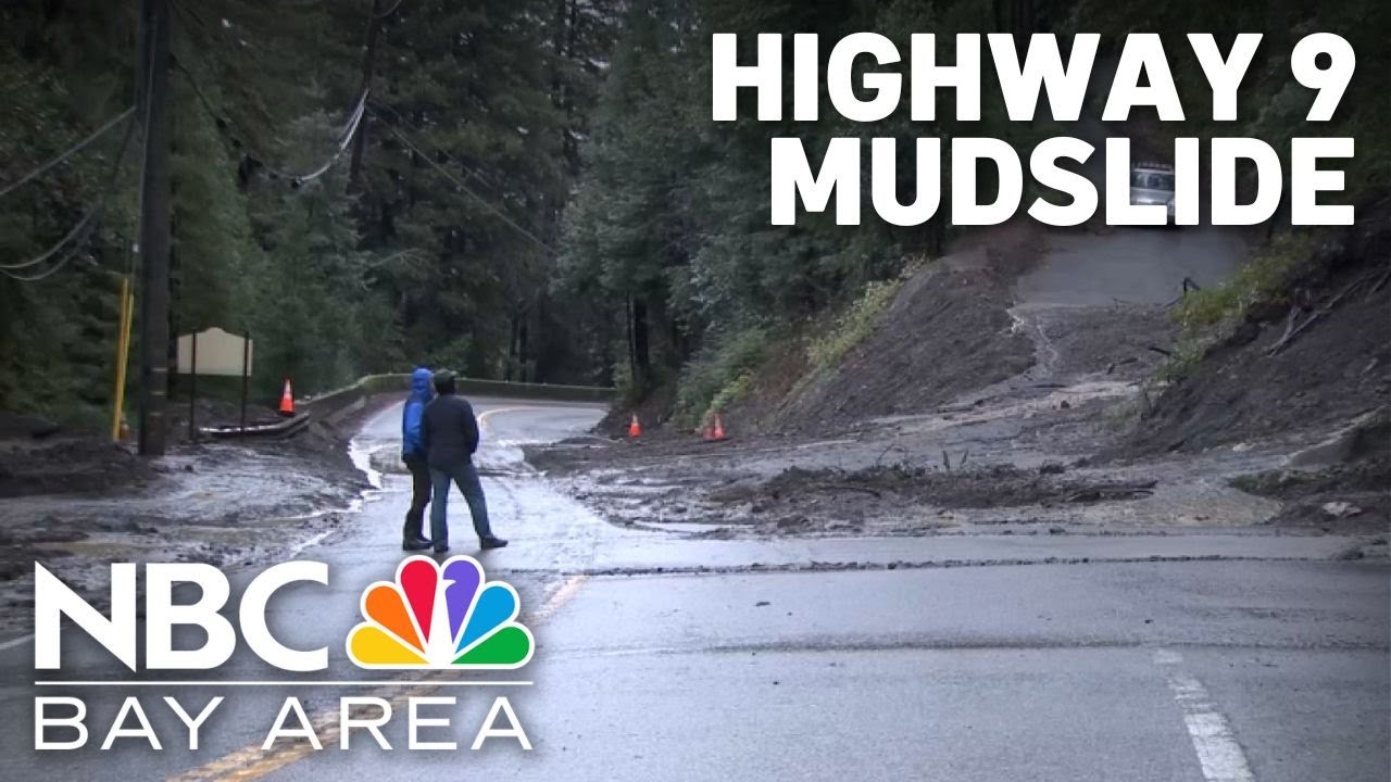 Latest Storms Cause Mudslide On Highway 9 Near Saratoga Youtube