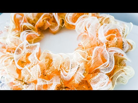 DIY: Ruffle Deco Mesh Fall Wreath || Quick and Easy Under $10 - YouTube