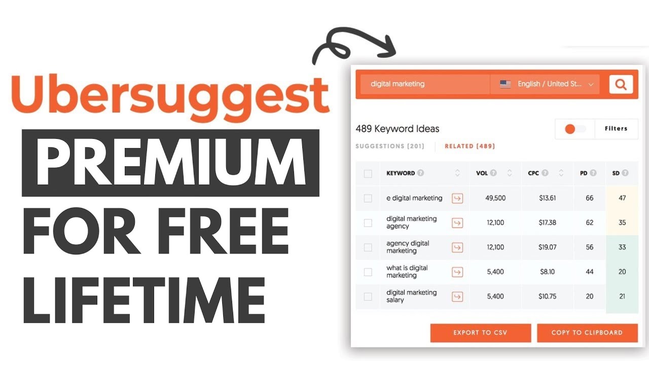 Uber suggest pro free: how to get uber suggest tool pro for free - YouTube