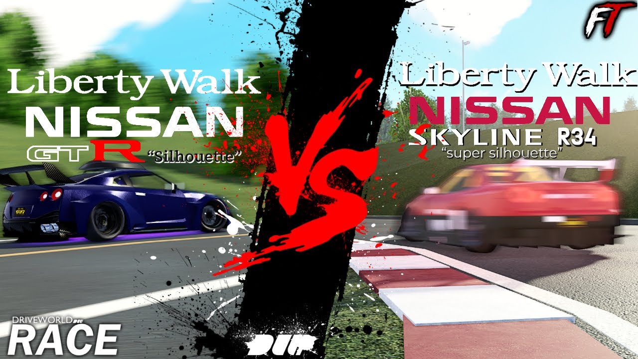 This is VERY INTENSE race In Roblox Drive World! (LB Nissan GTR VS LB ...