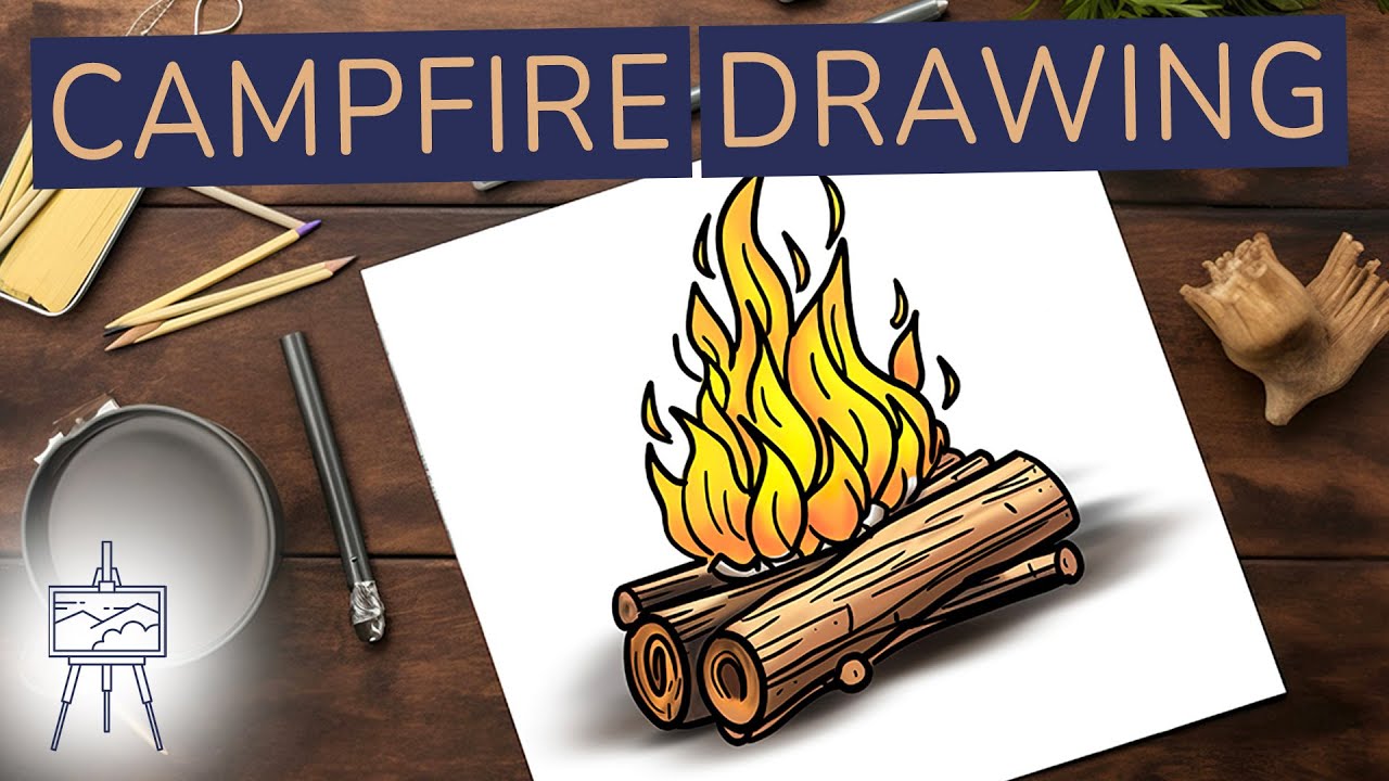 How to Draw a Campfire Step by Step #drawingtutorial - YouTube
