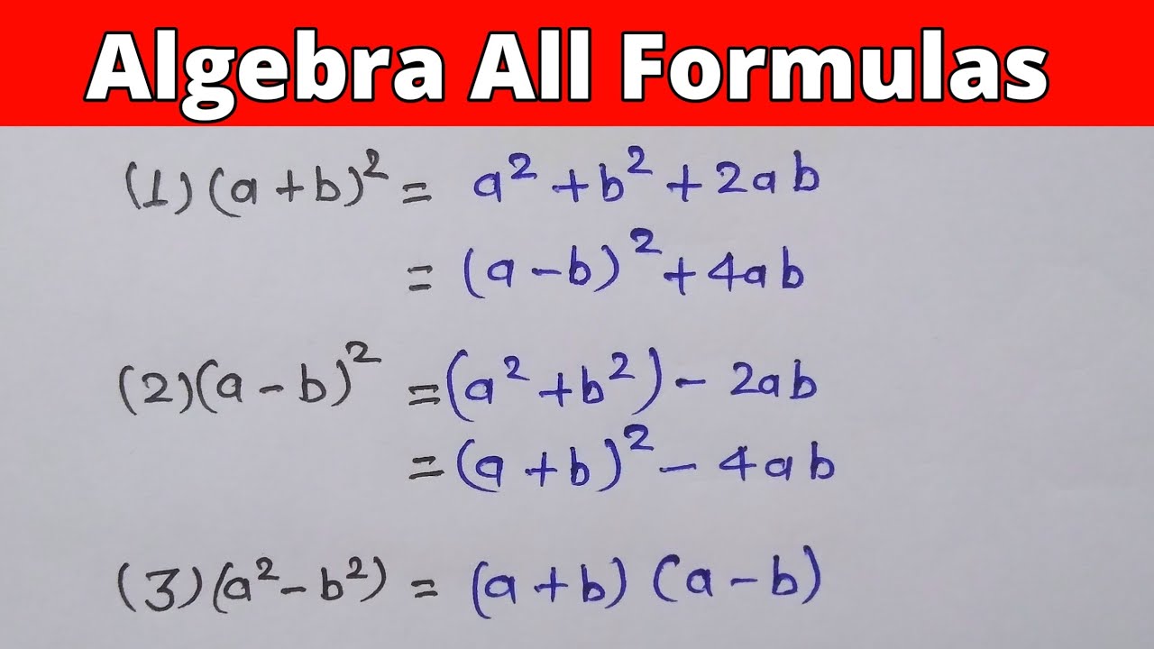 Most Important Algebra all Formulas | बीजगणित सूत्र | bijganit ke sutra ...