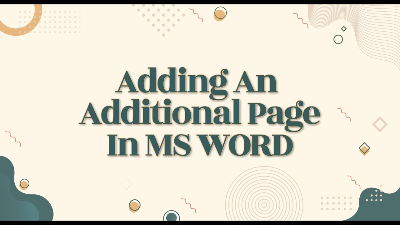 Adding An Additional Page In MS Word YouTube adding-an-additional-page-in-ms-word-youtube
