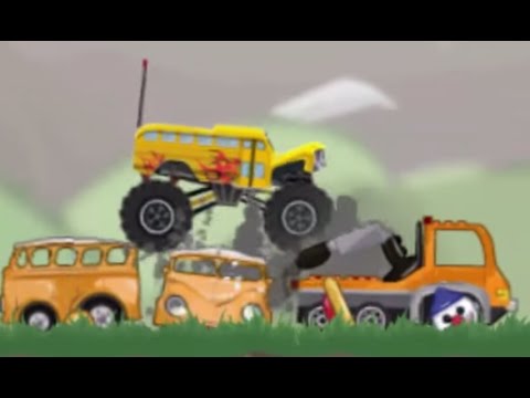 Monster Truck School Bus Destroyer Game Play - YouTube