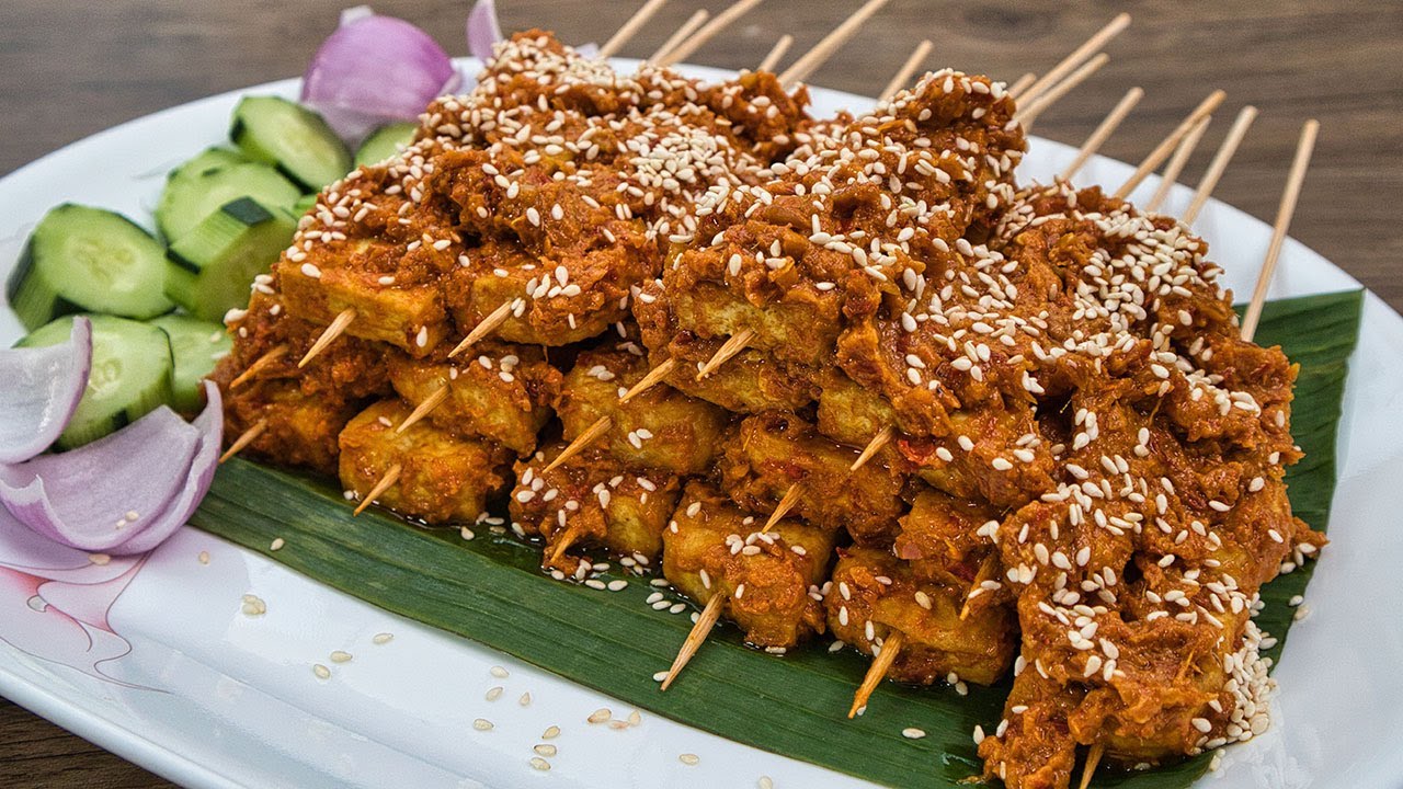 Tau kwa satay (Firm bean curd satay) | 豆干沙爹 | 聚会小吃 - YouTube