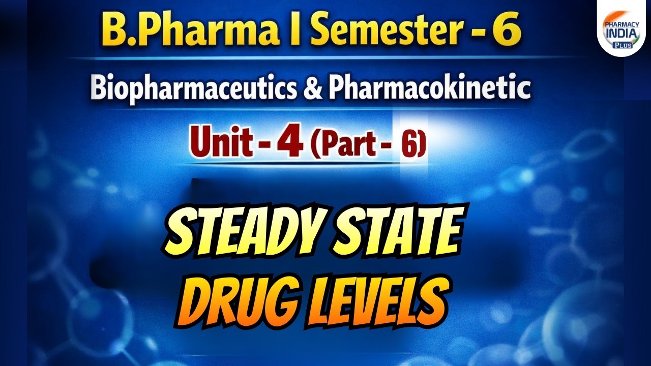 Steady State Drug Level | Biopharmaceutics | Part - 6 | Unit - 4 | sem ...