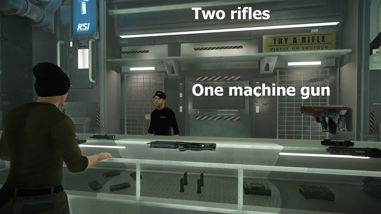 Star Citizen Two Rifles and a machinegun - YouTube