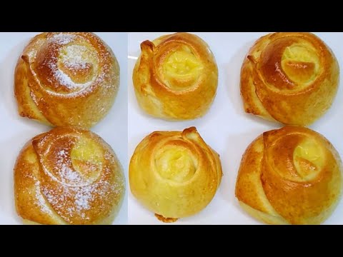 Rose Roll /Custard cream filled rose rolls/ Custard Bread Rolls - YouTube