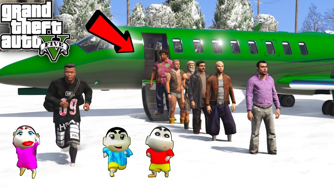 GTA 5 : Franklin Landing First Flight Experience With Shinchan ...