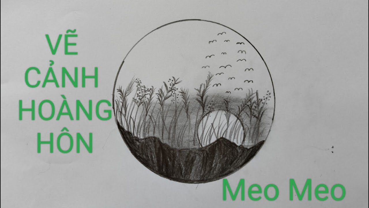 Vẽ cảnh hoàng hôn|Meo Meo Channel - YouTube