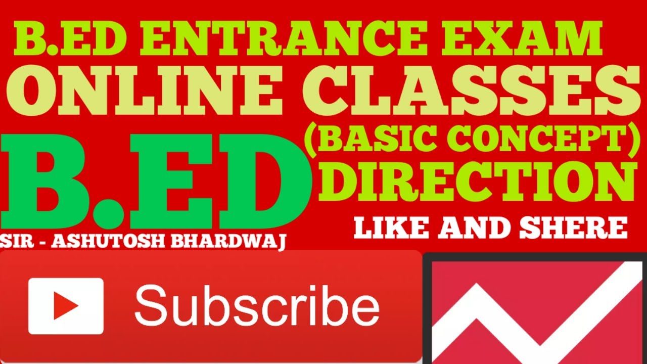B.ED Entrance Online Classes Direction (Basic Concept) - YouTube