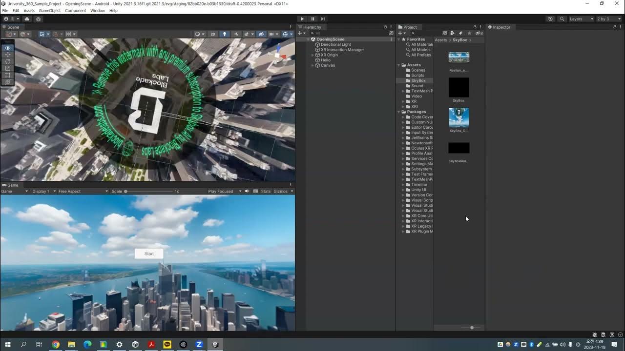 유니티 기본기능 살피기 + 유니티로 동영상 재생 플레이어 편집하기Basic of Unity function & Editing Video controller using ...