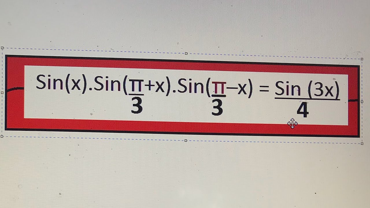 Sinx Sin 60 x Sin 60 x 1 4 Sin3x YouTube