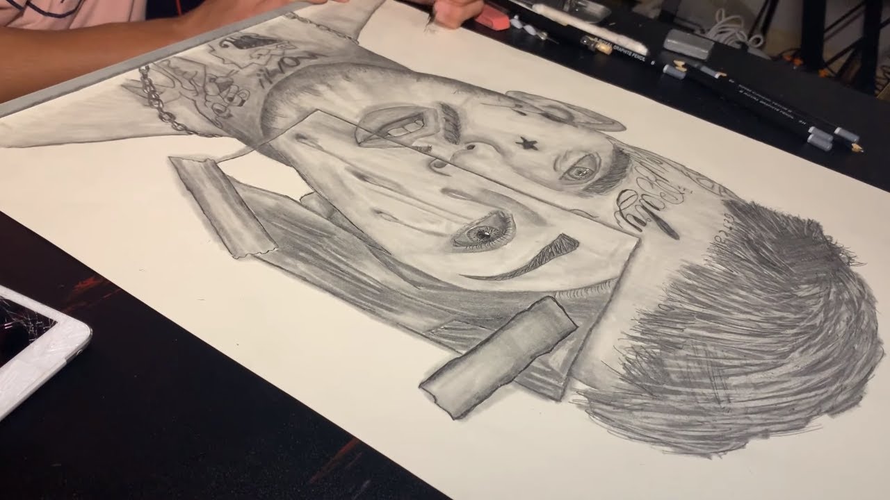How To Draw Lil Peep - Timelapse - YouTube