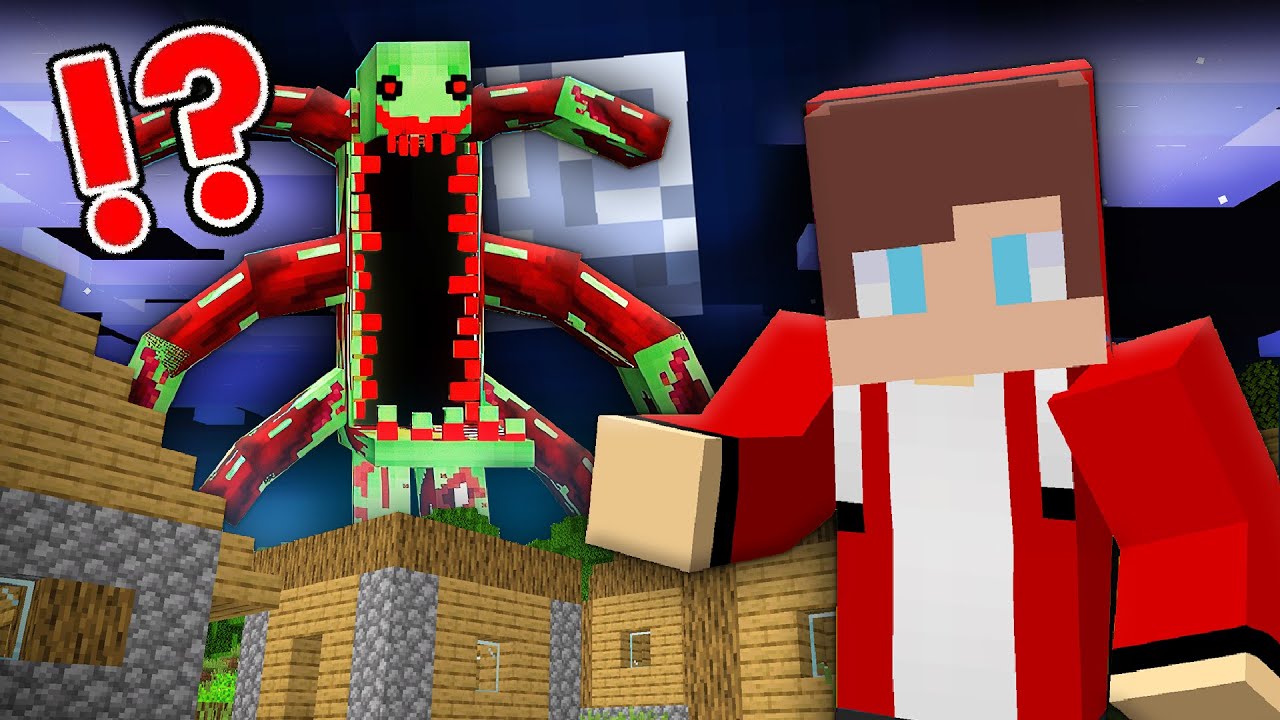 Scary GIANT MIKEY vs JJ and Mikey 100 DAYS Survive Security Village in Minecraft Challenge ...