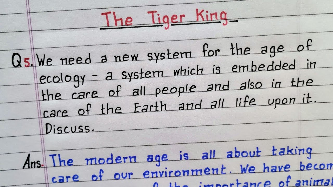 We need a new system for the age of ecology... | The Tiger King | Class ...