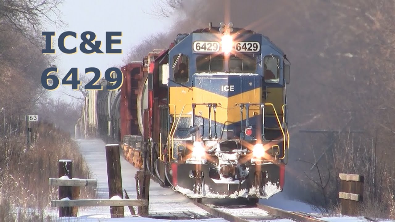 IC&E 6429 East, Three EMD SD40-2s on 1-19-2014 - YouTube